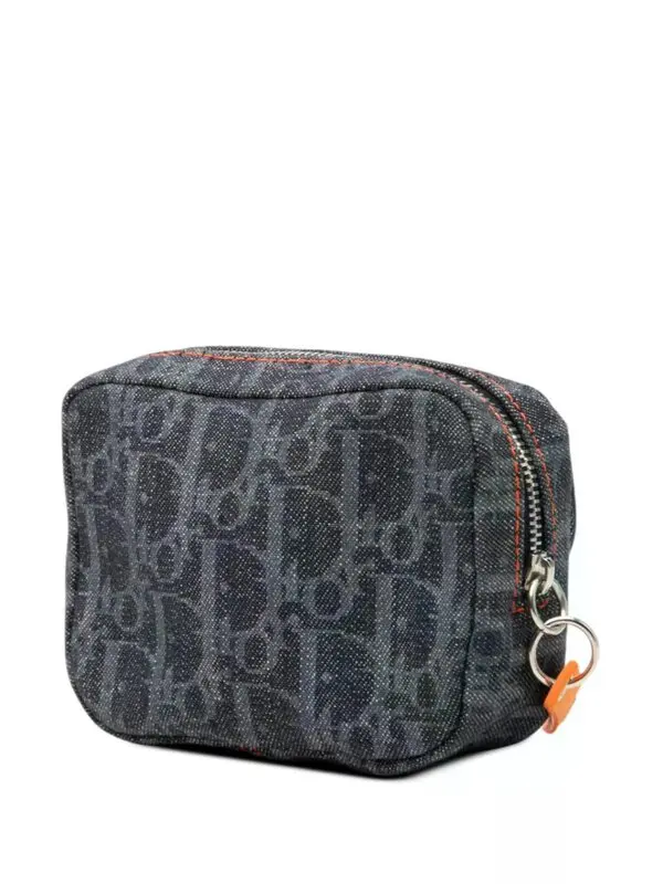 Dior Oblique Denim Flight Coin Pouch - Blue