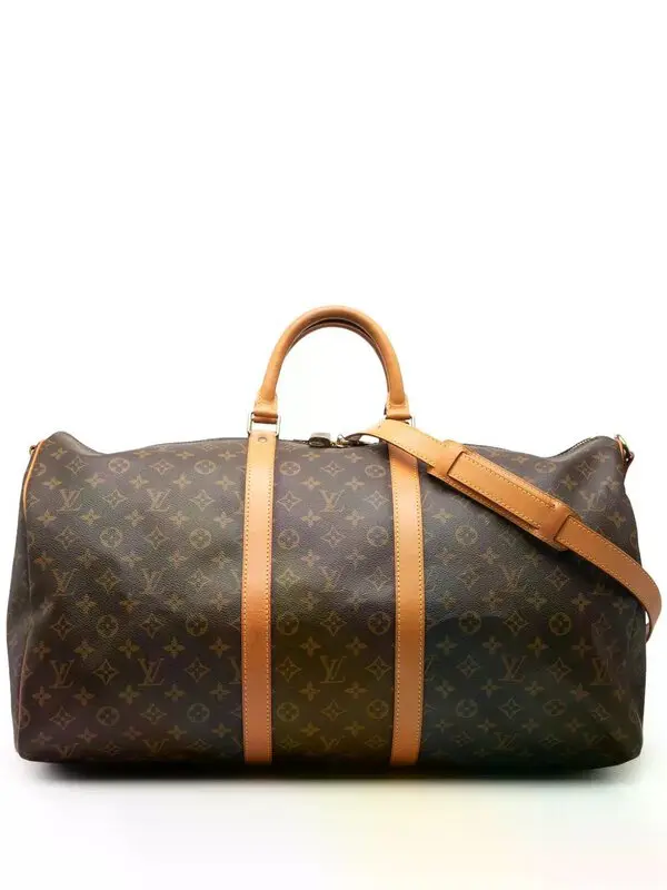 LOUIS VUITTON Monogram Canvas Keepall Bandouliere 55 Travel Bag - Brown