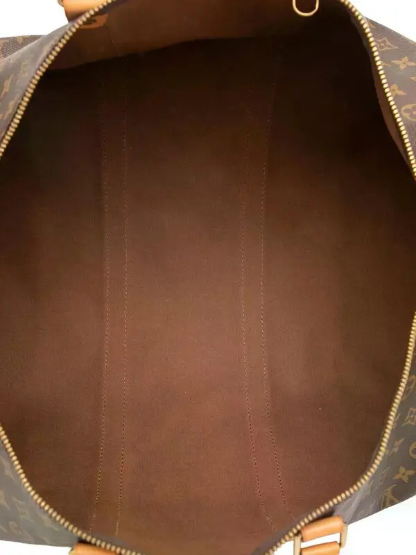 LOUIS VUITTON Monogram Canvas Keepall Bandouliere 55 Travel Bag - Brown