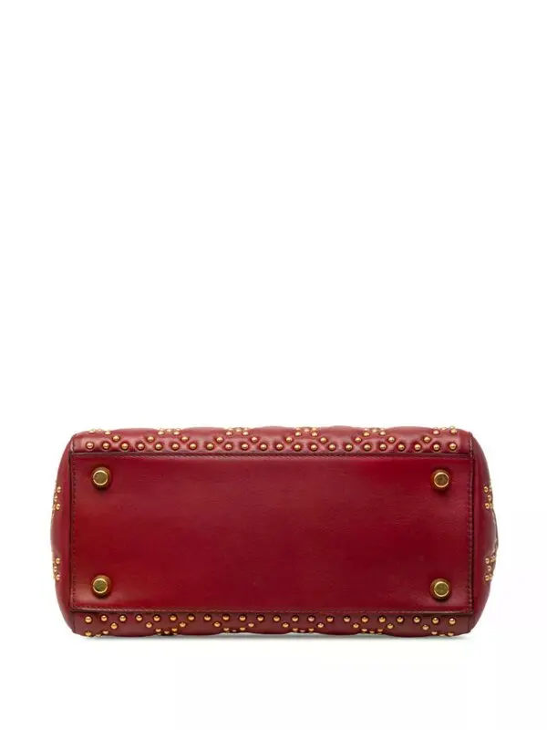 Dior Medium Lambskin Cannage Studded Lady Satchel