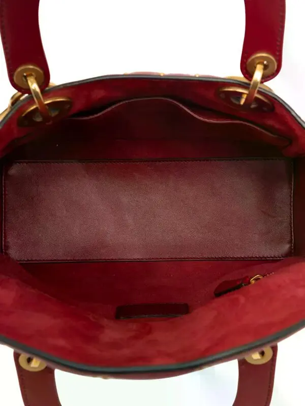 Dior Medium Lambskin Cannage Studded Lady Satchel