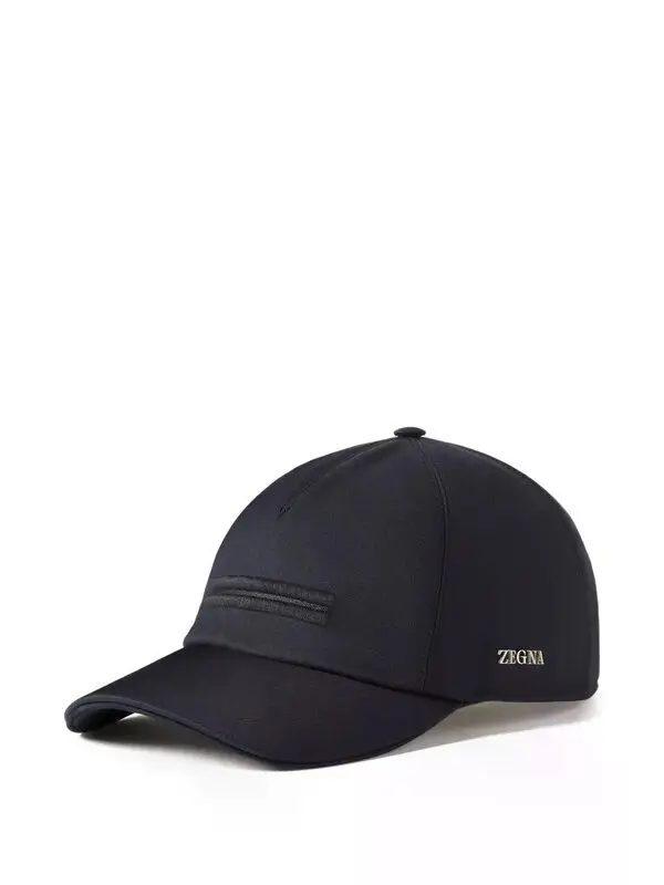Zegna Navy Microfiber Motorin Baseball Cap - Blue