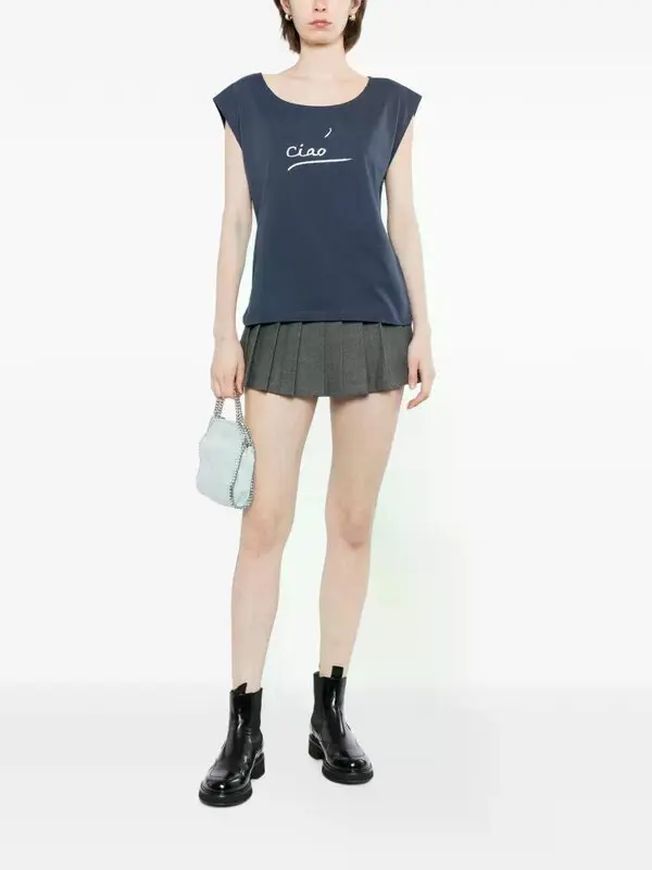 AGNES B. Ciao" Slogan Print Cotton Tank