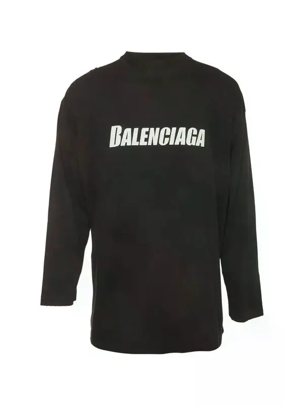 Balenciaga Printed Jersey T-shirt - Black