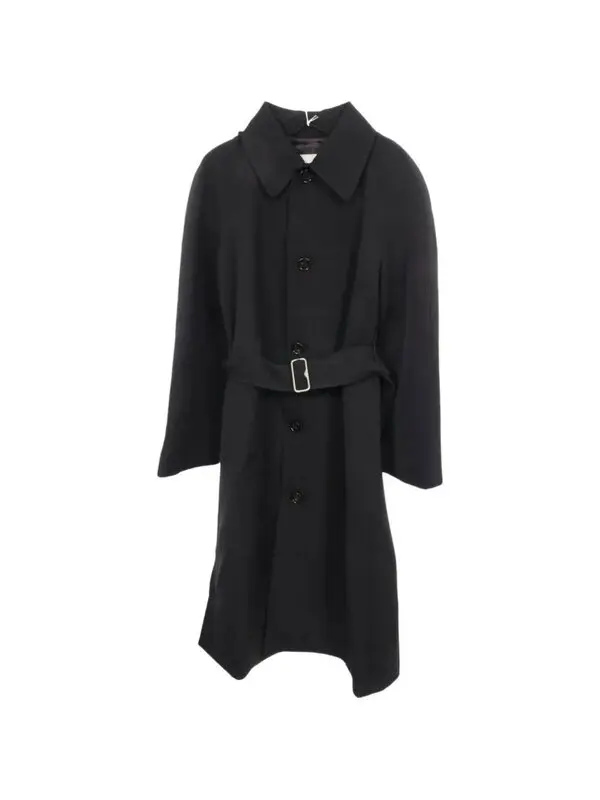 Burberry 2010s Belted Wool Coat - Black