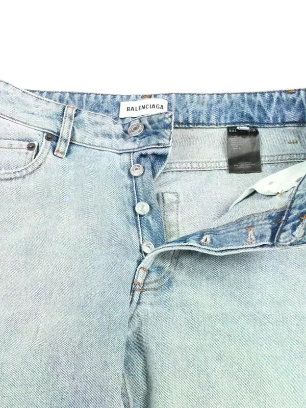 Balenciaga 2010s Distressed Straight-leg Jeans