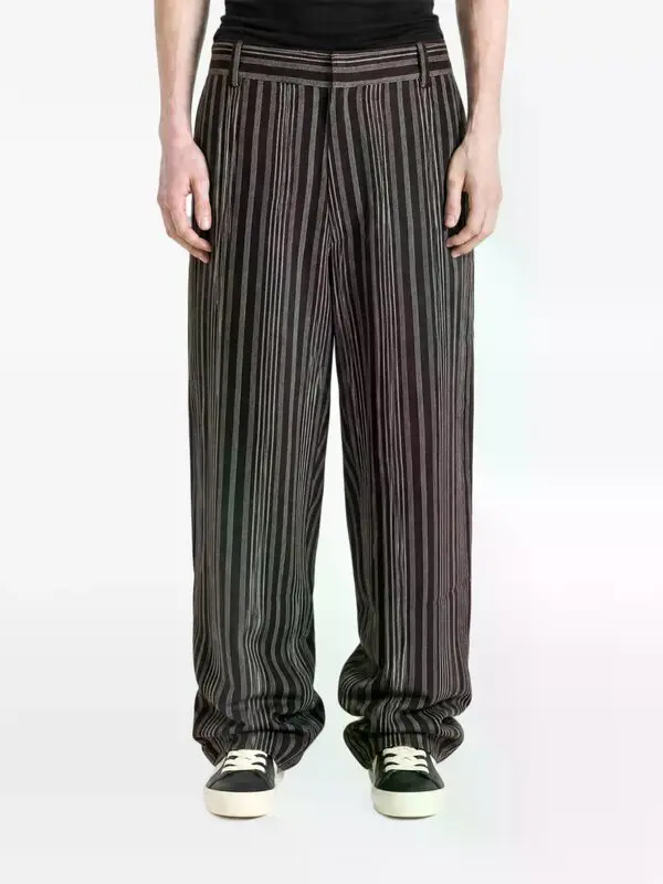 THE ELDER STATESMAN Striped Straight-leg Trousers
