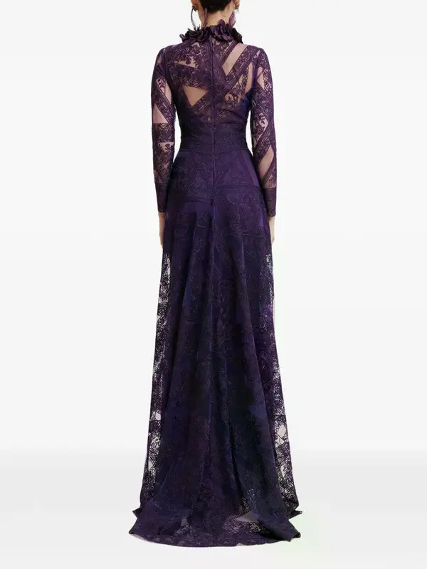 GEMY MAALOUF Patterned Lace Maxi Dress