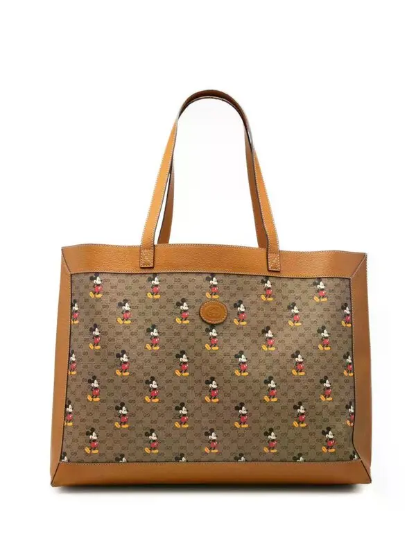 Gucci 2016-2026 Disney Medium Micro Gg Supreme Mickey Mouse Tote Bag - Brown