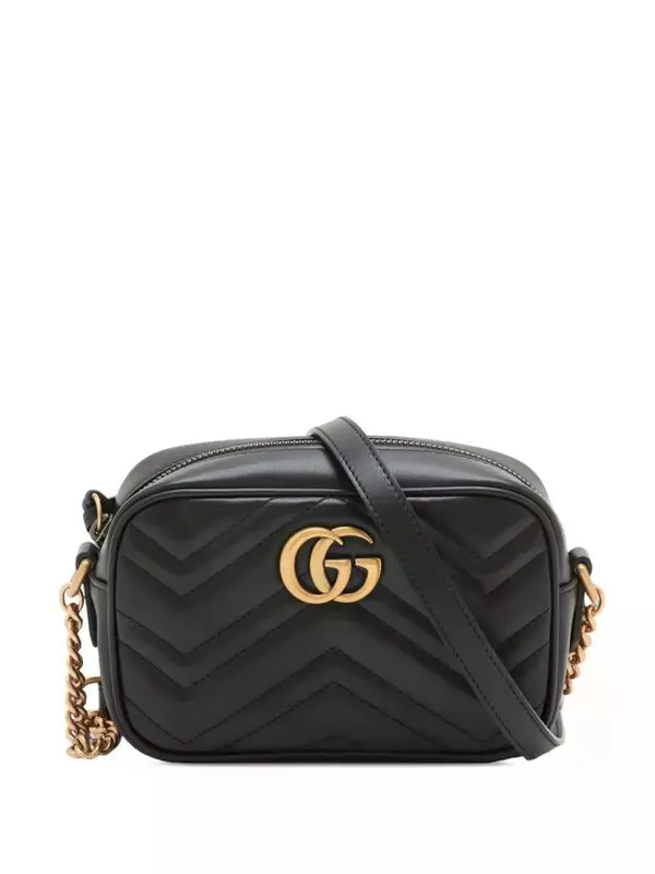 Gucci 2016-2026 Mini Gg Marmont Matelasse Leather Crossbody Bag - Black