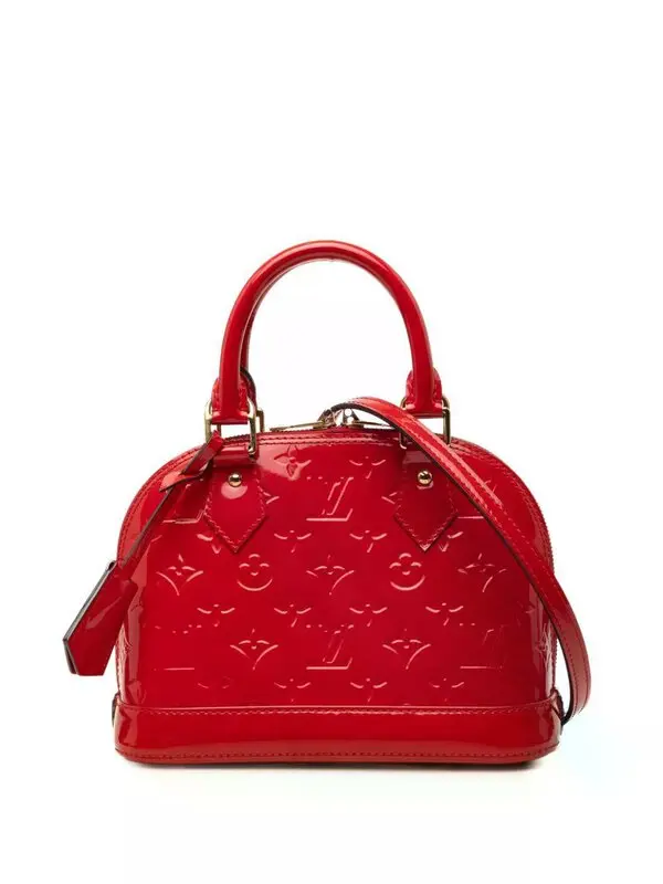 LOUIS VUITTON 2014 Monogram Vernis Alma Bb Satchel - Red