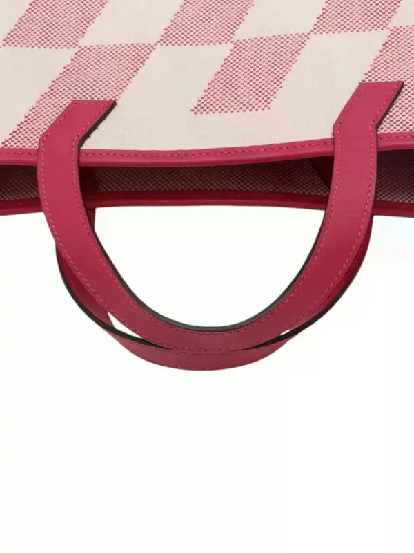 Hermès 2022 Toile And Swift Cabas H En Biais 27 Satchel - Pink