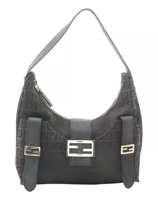 Fendi 2000-2010 Zucchino Canvas Shoulder Bag - Brown
