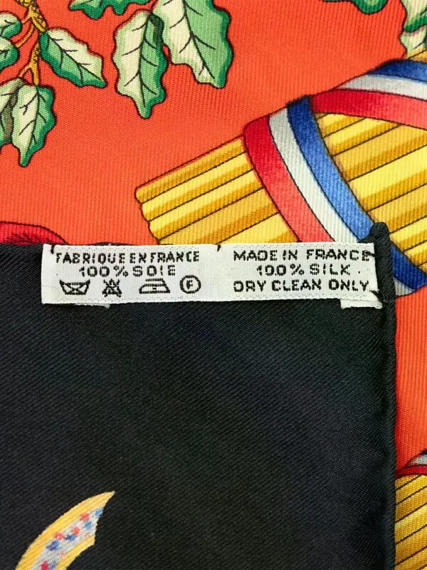 Hermès 20th Century Republique Francaise Liberte Egalite Fraternite 1789 Silk Scarf 90 Scarves - Orange
