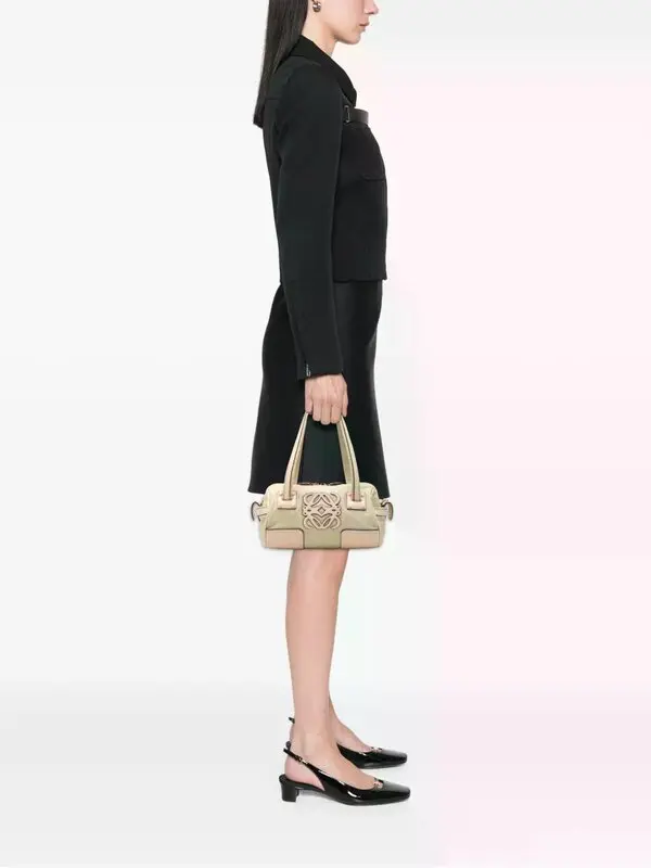 Loewe 2000-2005 Mini Canvas Anagram Barrel Bag Satchel