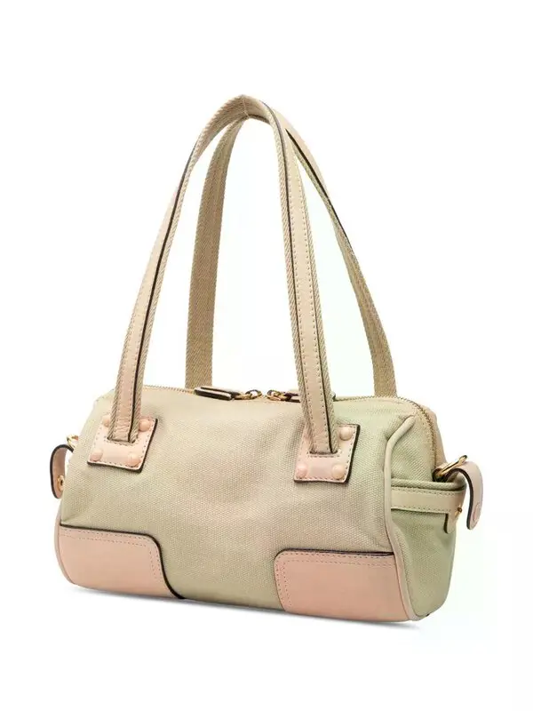 Loewe 2000-2005 Mini Canvas Anagram Barrel Bag Satchel