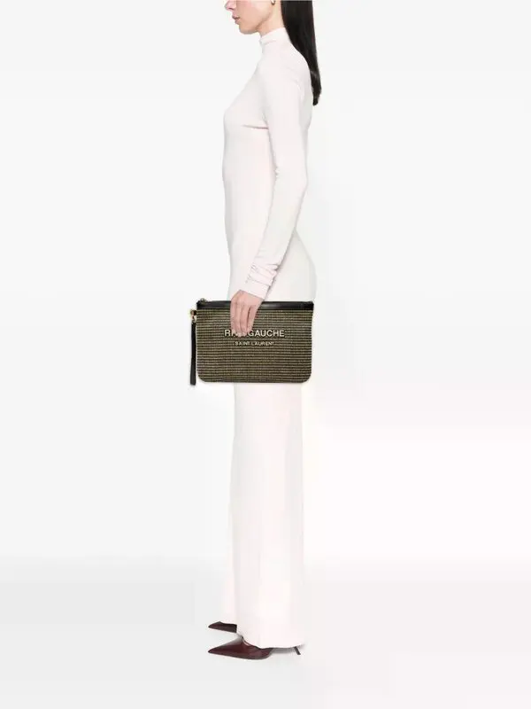 Saint Laurent 2020 Raffia Rive Gauche Clutch Bag