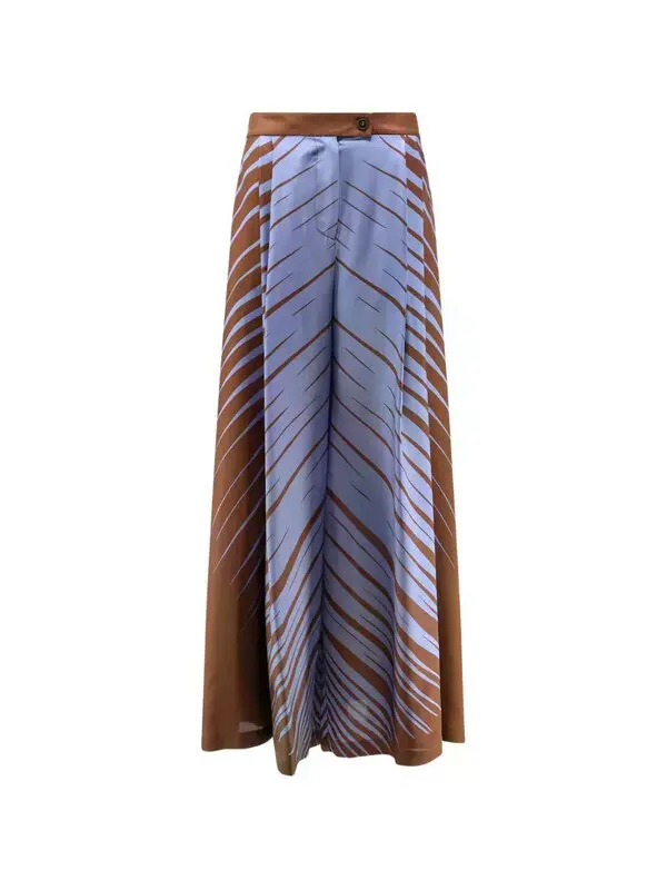 CO.GO Printed Wide-leg Trousers - Brown