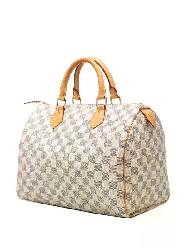 LOUIS VUITTON 2012 Damier Azur Speedy 30 Boston Bag - White