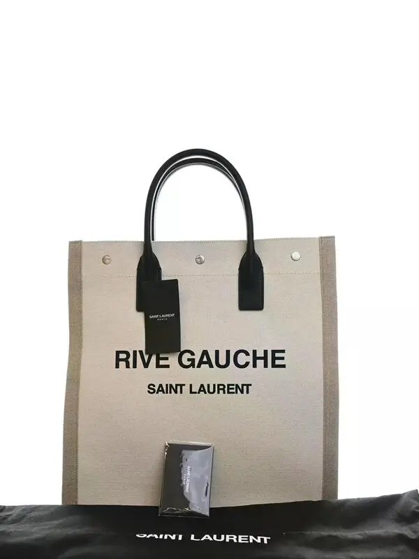 Saint Laurent 2022 Mixed Fibers Rive Gauche North South Tote Bag - Brown