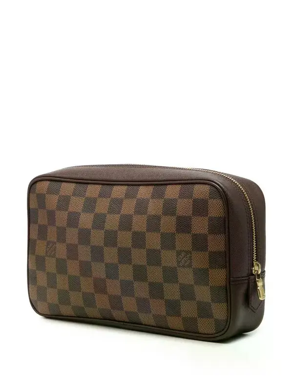 LOUIS VUITTON 2001 Damier Ebene Trousses Toilette 25 Clutch Bag - Brown