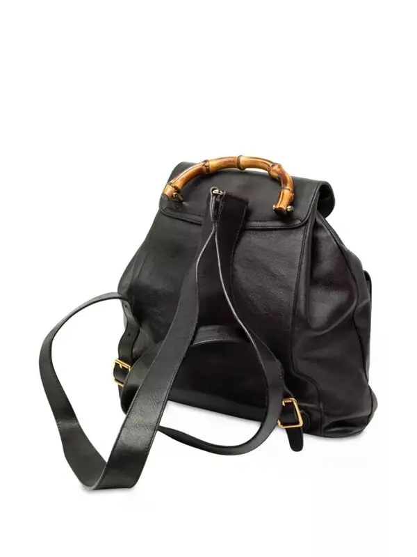 Gucci 20th Century Calfskin Bamboo Drawstring Backpack