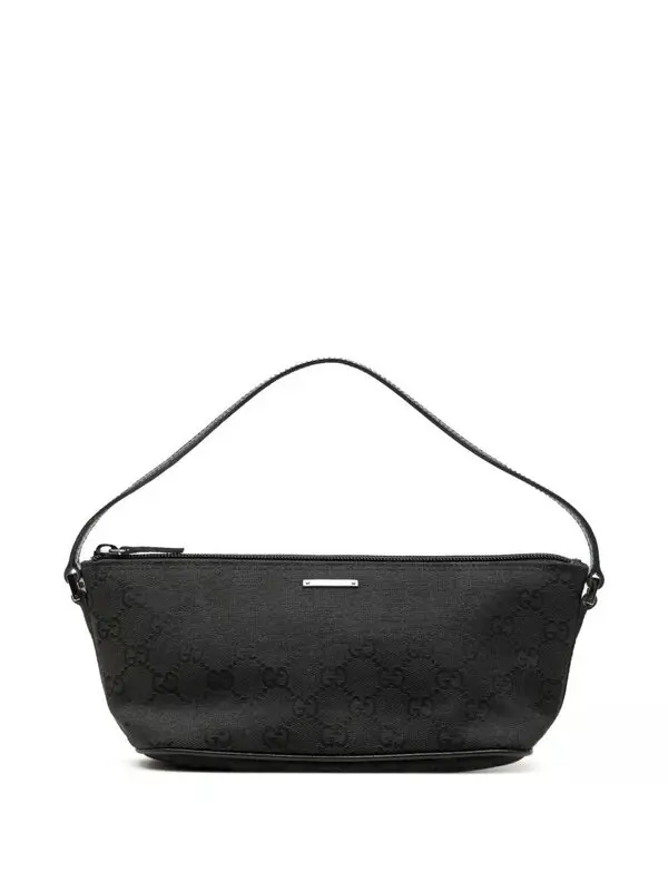 Gucci 2000-2015 Gg Canvas Boat Shoulder Bag - Black