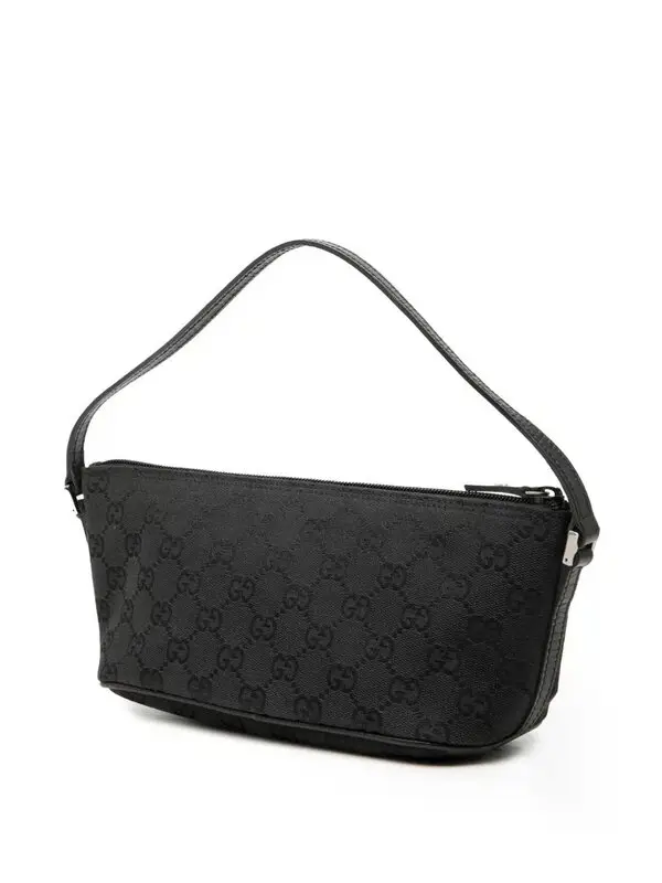 Gucci Gg Canvas Boat Shoulder Bag - Black