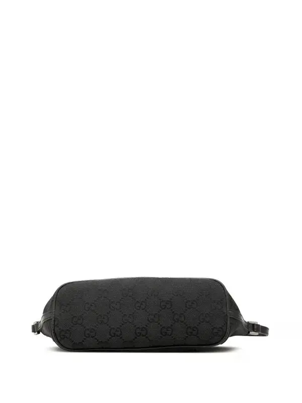 Gucci Gg Canvas Boat Shoulder Bag - Black