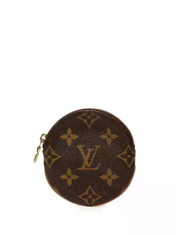 LOUIS VUITTON 2004 Monogram Porte Monnaie Round Coin Pouch - Brown
