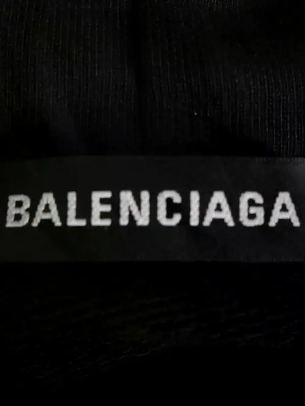 Balenciaga Political Campaign Cotton Hoodie - Black