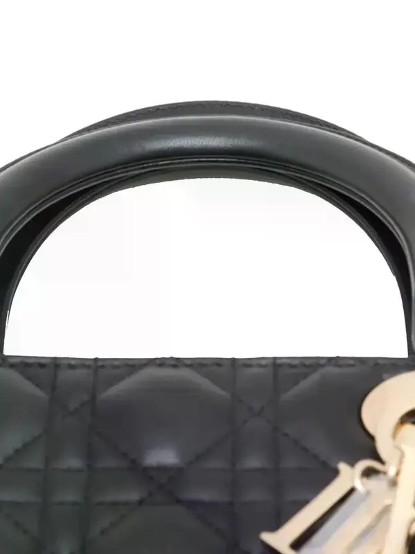 Dior 2000-2026 Medium Lambskin Cannage Lady Satchel - Black