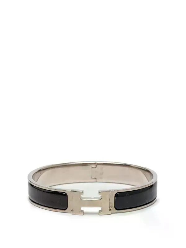 Hermès 2000-2026 Narrow Enamel Clic Clac H Bracelet Pm Costume Bracelet - Black