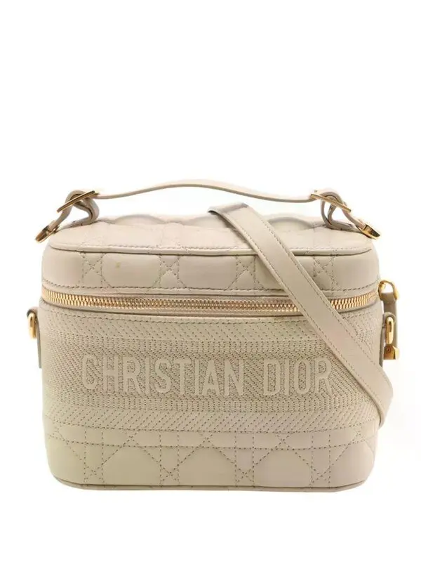 Dior 2020-2021 Small Lambskin Cannage Diortravel Case Vanity Bag - Neutrals