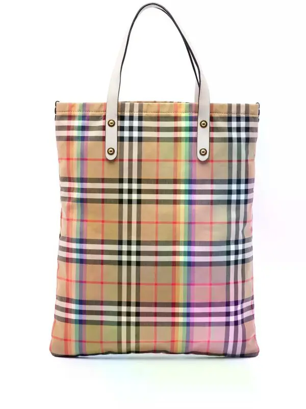 Burberry 2000-2017 House Check Canvas Rainbow Tote Bag - Neutrals