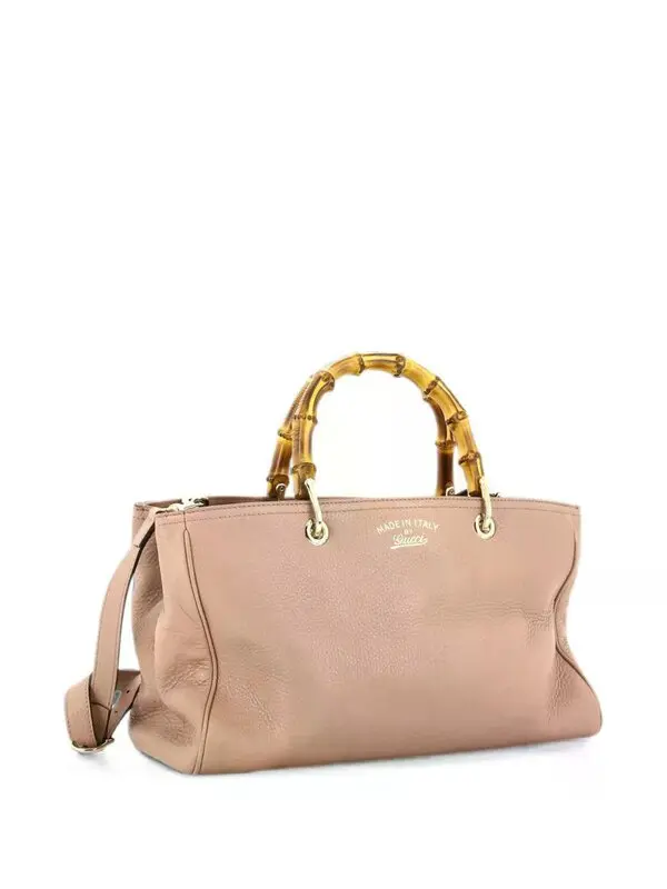 Gucci Bamboo Shopper Leather Medium Tote Bag - Pink