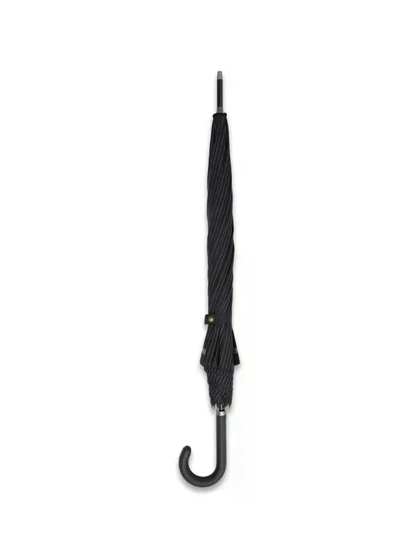 Moschino Pinstripe-print Curved-handle Umbrella - Black