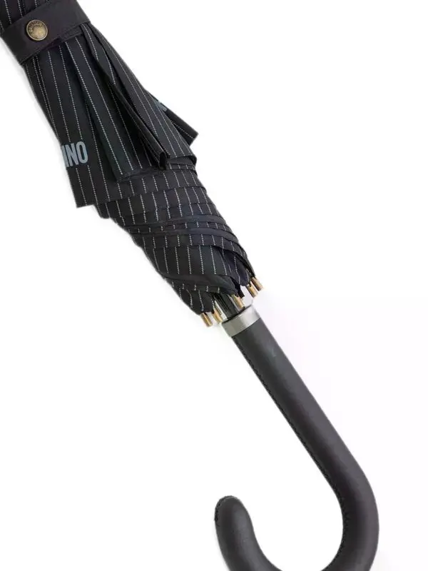 Moschino Pinstripe-print Curved-handle Umbrella