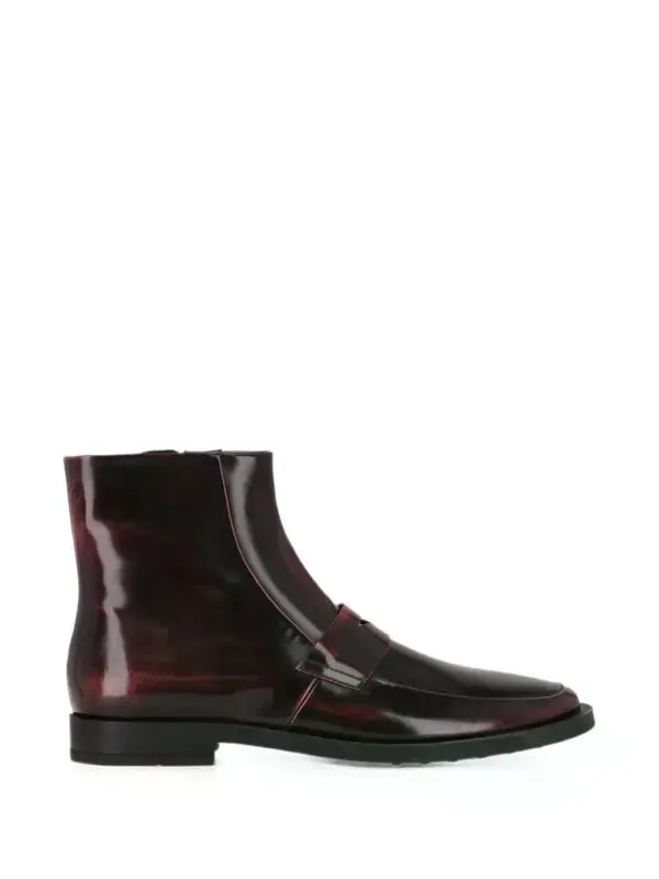 TOD'S Polished Finish Penny-strap Ankle Boots