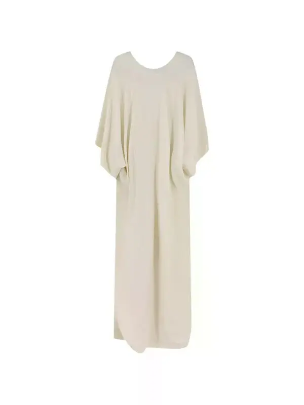 Alberta Ferretti V-neck Short Sleeve Long Dress - Neutrals