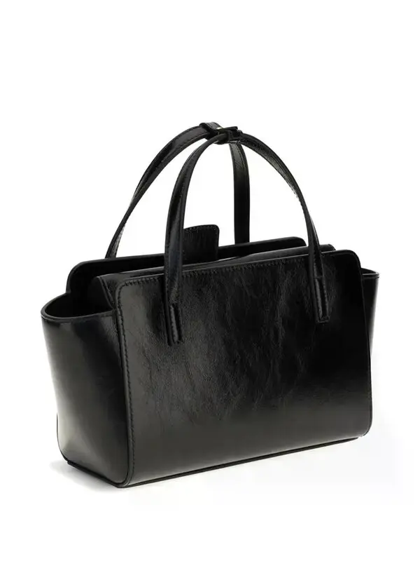 HIDESINS Logo Print Leather Tote Bag - Black