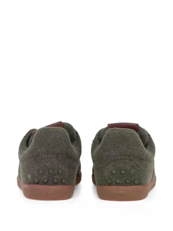 TOD'S Gommino-detail Felt-texture Sneakers - Green