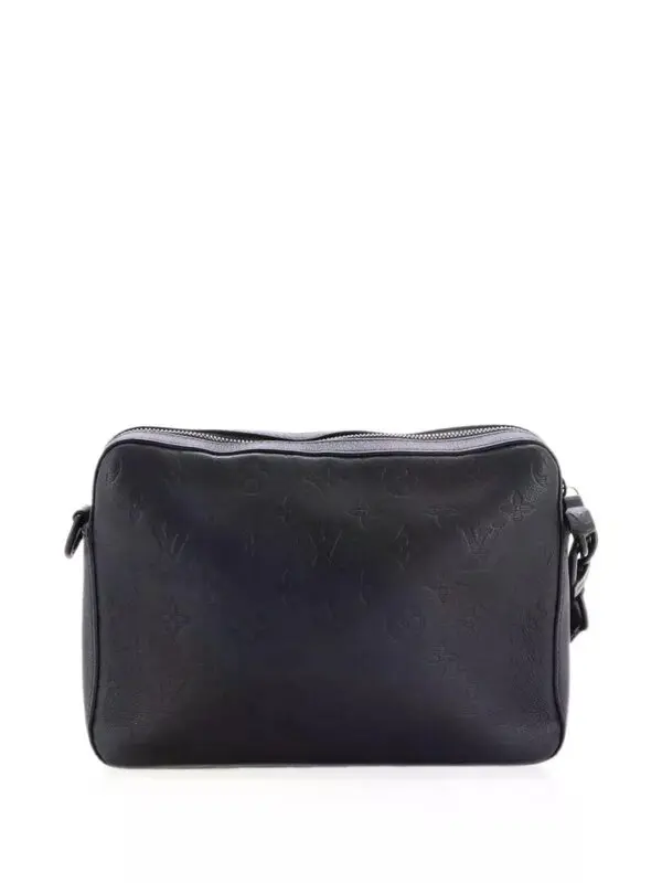 LOUIS VUITTON Trio Messenger Bag Monogram Shadow Leather Crossbody Bag - Black