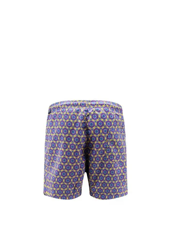 PENINSULA SWIMWEAR Geometric Print Drawstring Swim Shorts - Purple