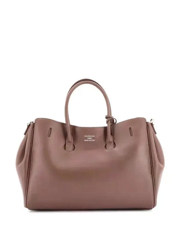 Balenciaga Bel Air Carry All Bag Leather Small Tote Bag - Brown
