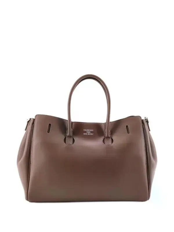 Balenciaga Bel Air Carry All Bag Leather Small Tote Bag - Brown