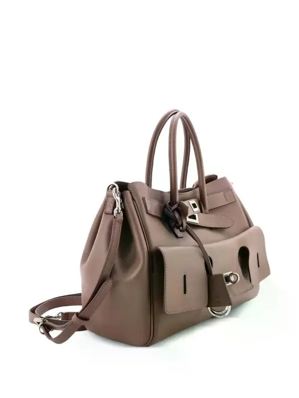 Balenciaga Bel Air Carry All Bag Leather Small Tote Bag - Brown