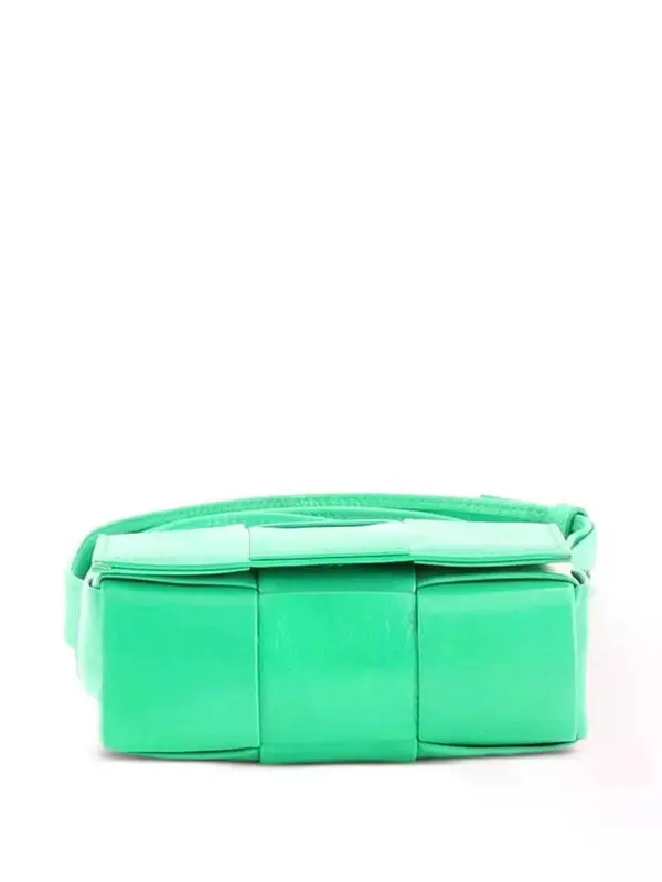 Bottega Veneta Cassette Maxi Intrecciato Leather Candy Crossbody Bag - Green