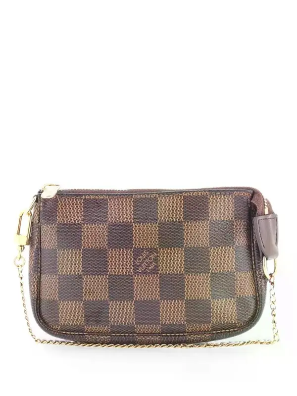 LOUIS VUITTON Pochette Accessoires Damier Mini Clutch Bag - Brown