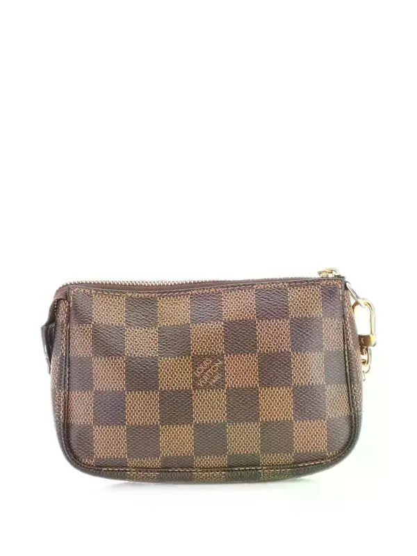 LOUIS VUITTON Pochette Accessoires Damier Mini Clutch Bag - Brown